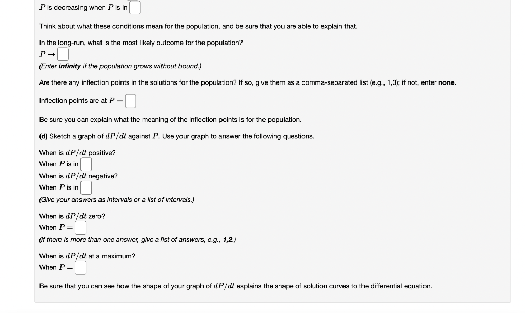 Solved Section 2 5 Population Dynamics Problem 6 1 Point