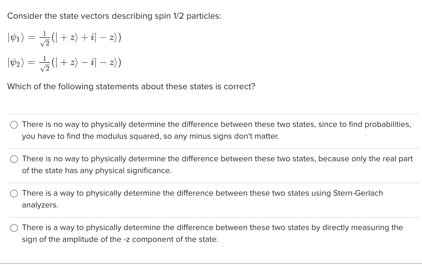 Solved Consider the state vectors describing spin 1/2 | Chegg.com