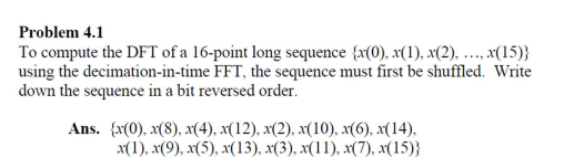 Solved Problem 4.1 To compute the DFT of a 16-point long | Chegg.com