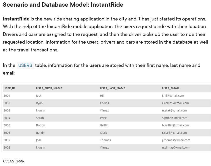 Scenario and Database Model: InstantRide InstantRide | Chegg.com