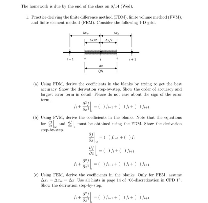 The homework is due by the end of the class on 6/14 | Chegg.com