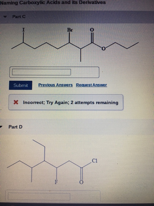 Solved Naming Carboxylic Acids and its Derivatives Part C Br | Chegg.com