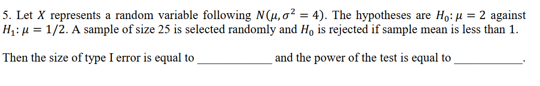 Solved 5. Let X represents a random variable following | Chegg.com