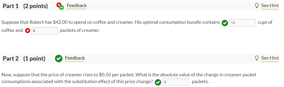 Solved Robert treats coffee and creamer as perfect | Chegg.com