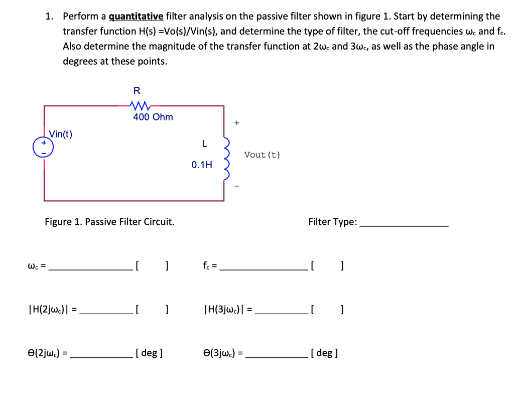 Solved 1. Perform a quantitative filter analysis on the | Chegg.com