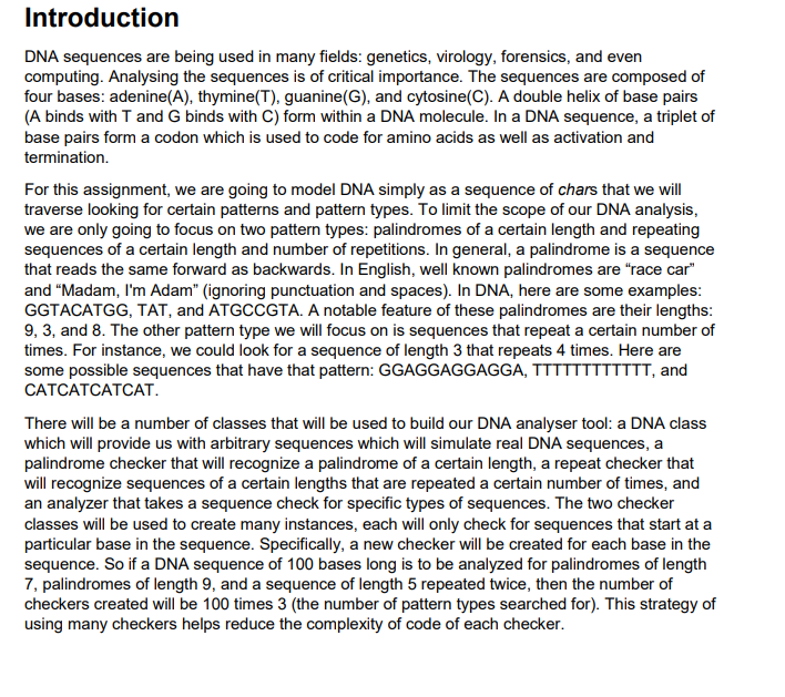 Introduction DNA sequences are being used in many | Chegg.com | Chegg.com