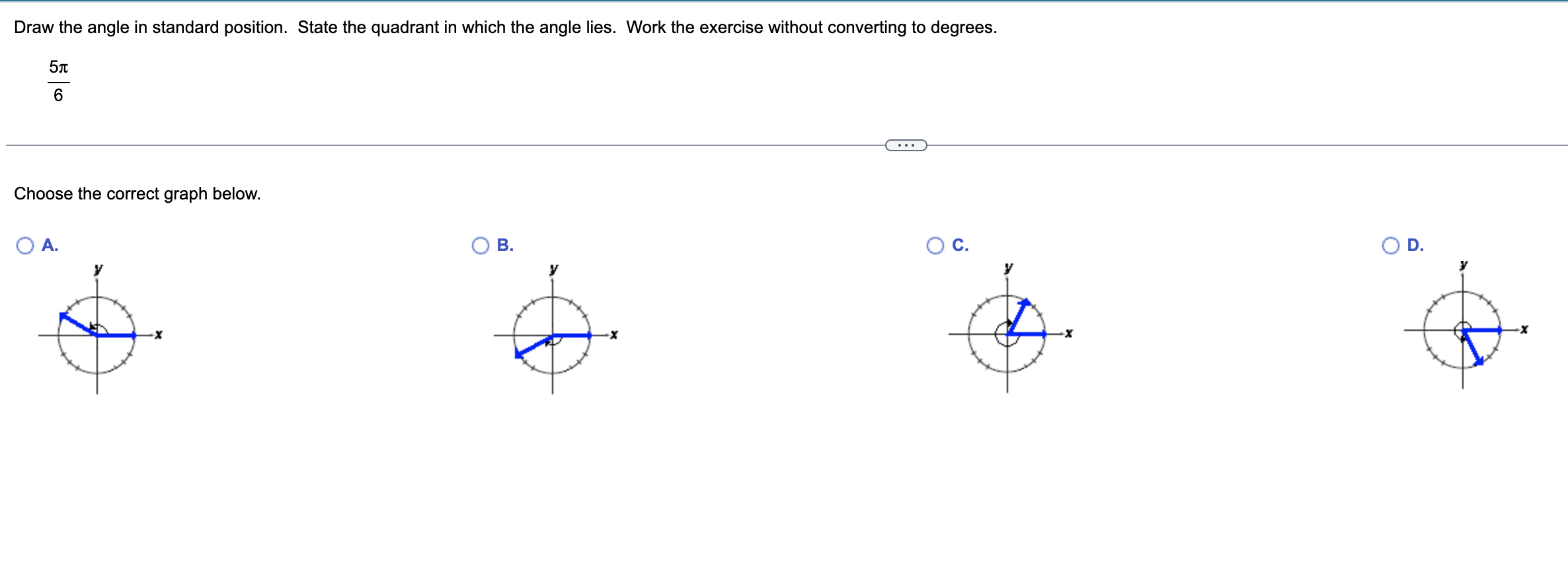 Solved 65π Choose the correct graph below. A. B. C. C. n | Chegg.com