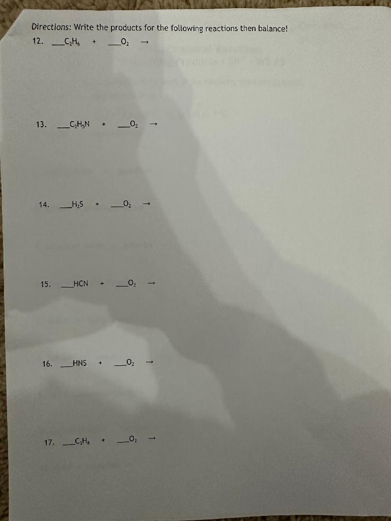 Solved Directions: Write the products for the following | Chegg.com