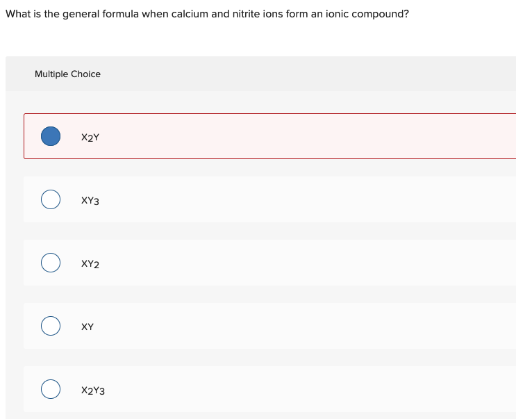 Solved What is the general formula when calcium and nitrite | Chegg.com