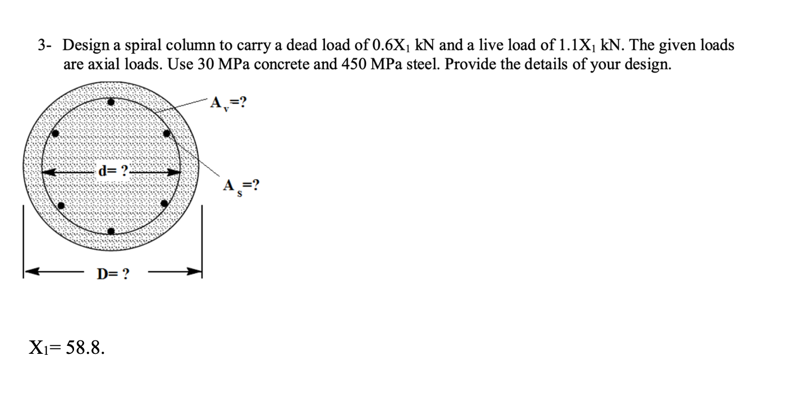 Solved 3- Design a spiral column to carry a dead load of | Chegg.com