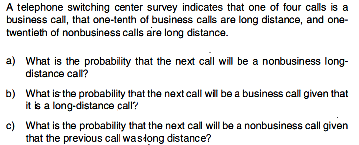 Solved A telephone switching center survey indicates that | Chegg.com
