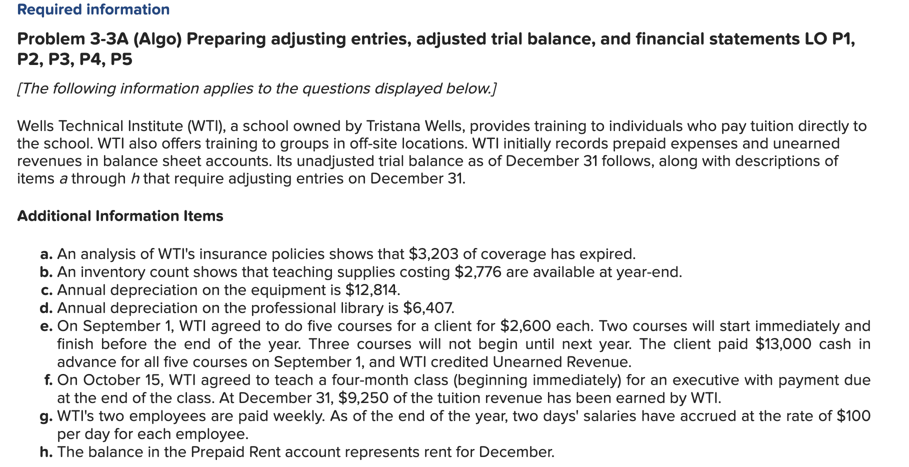 Solved Required information Problem 3-3A (Algo) Preparing | Chegg.com