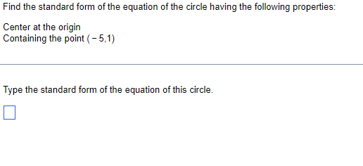 Solved Find the standard form of the equation of the circle | Chegg.com