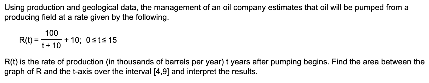 Solved Using production and geological data, the management | Chegg.com