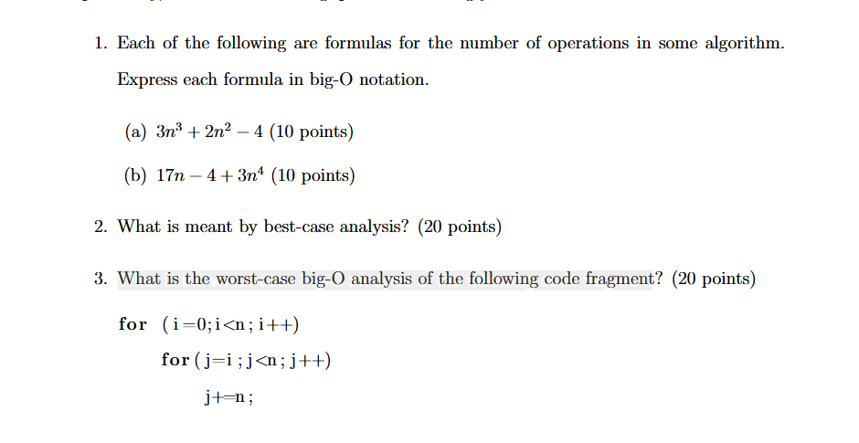 Solved 1. Each of the following are formulas for the number | Chegg.com