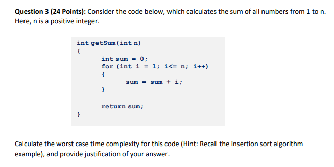 Solved Question 3 (24 Points): Consider the code below, | Chegg.com