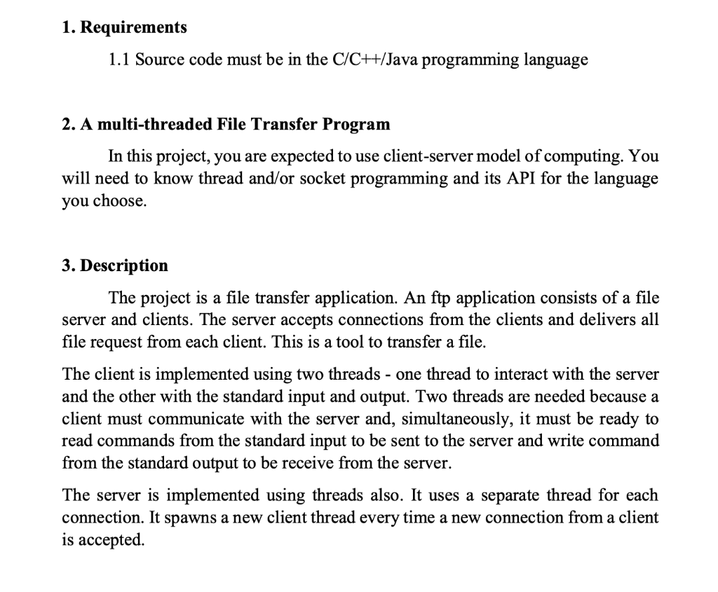 1. Requirements 1.1 Source code must be in the | Chegg.com
