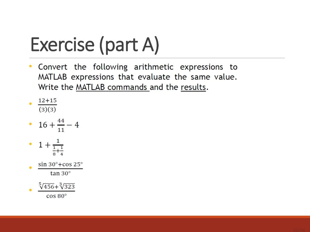 Solved Exercise (part A) Convert the following arithmetic | Chegg.com