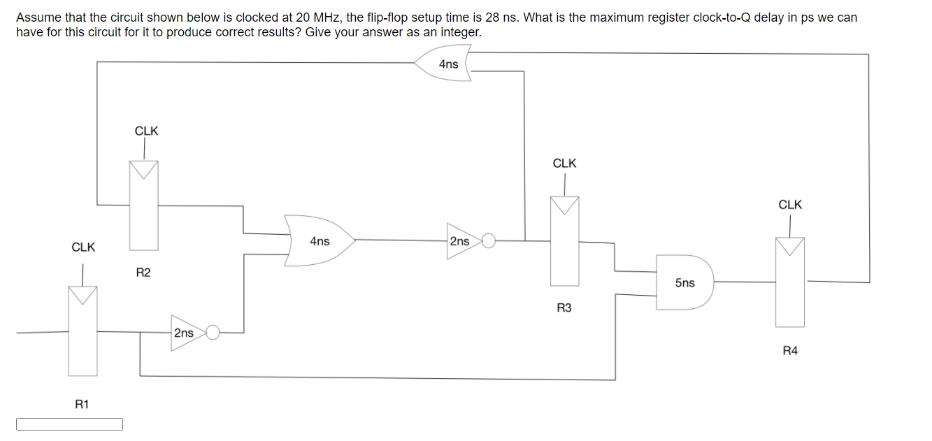 Solved Assume that the circuit shown below is clocked at 20 | Chegg.com