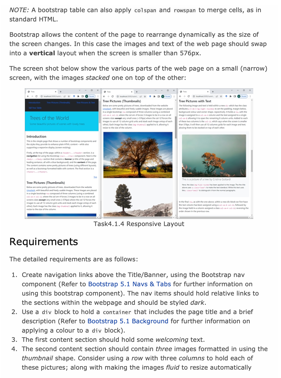 Solved 4.1P: Bootstrap content Page Tasks In this task, you | Chegg.com
