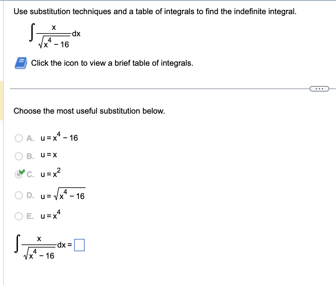 Solved Use substitution techniques and a table of integrals | Chegg.com