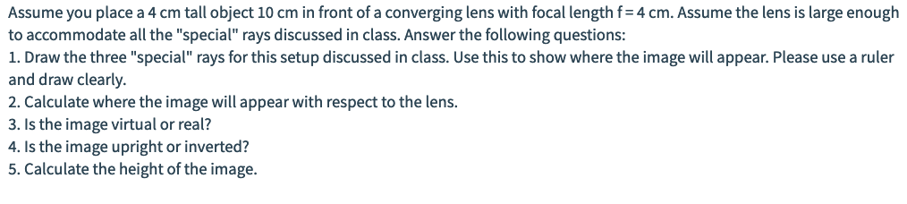 Solved Assume you place a 4 cm tall object 10 cm in front of | Chegg.com