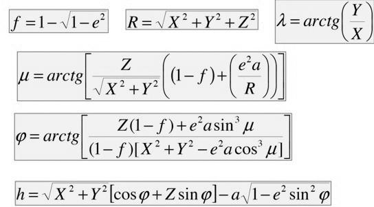 Y f =1-1-e? R=_X+Y2+Z? 2 = arctg| X ea u = arctg = Z | Chegg.com