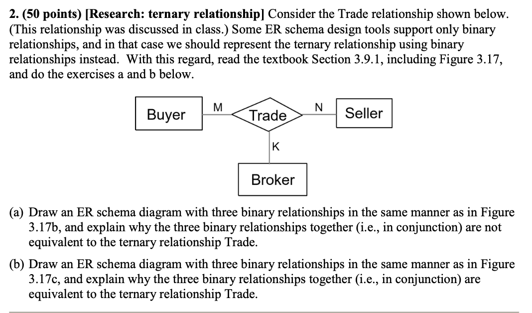 Solved 2 50 Points [research Ternary Relationship]