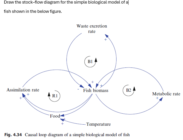 Solved Draw the stock-flow diagram for the simple biological | Chegg.com