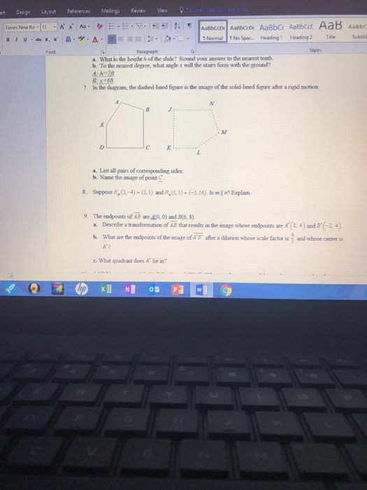 Solved In the diagram, the dashed lined figure is the image | Chegg.com