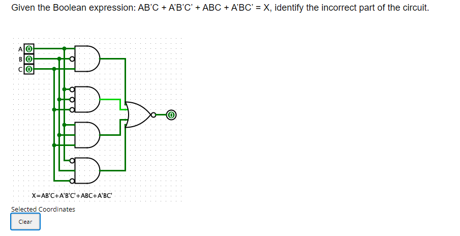 Solved Given the Boolean expression: AB'C + A'B'C' + ABC + | Chegg.com