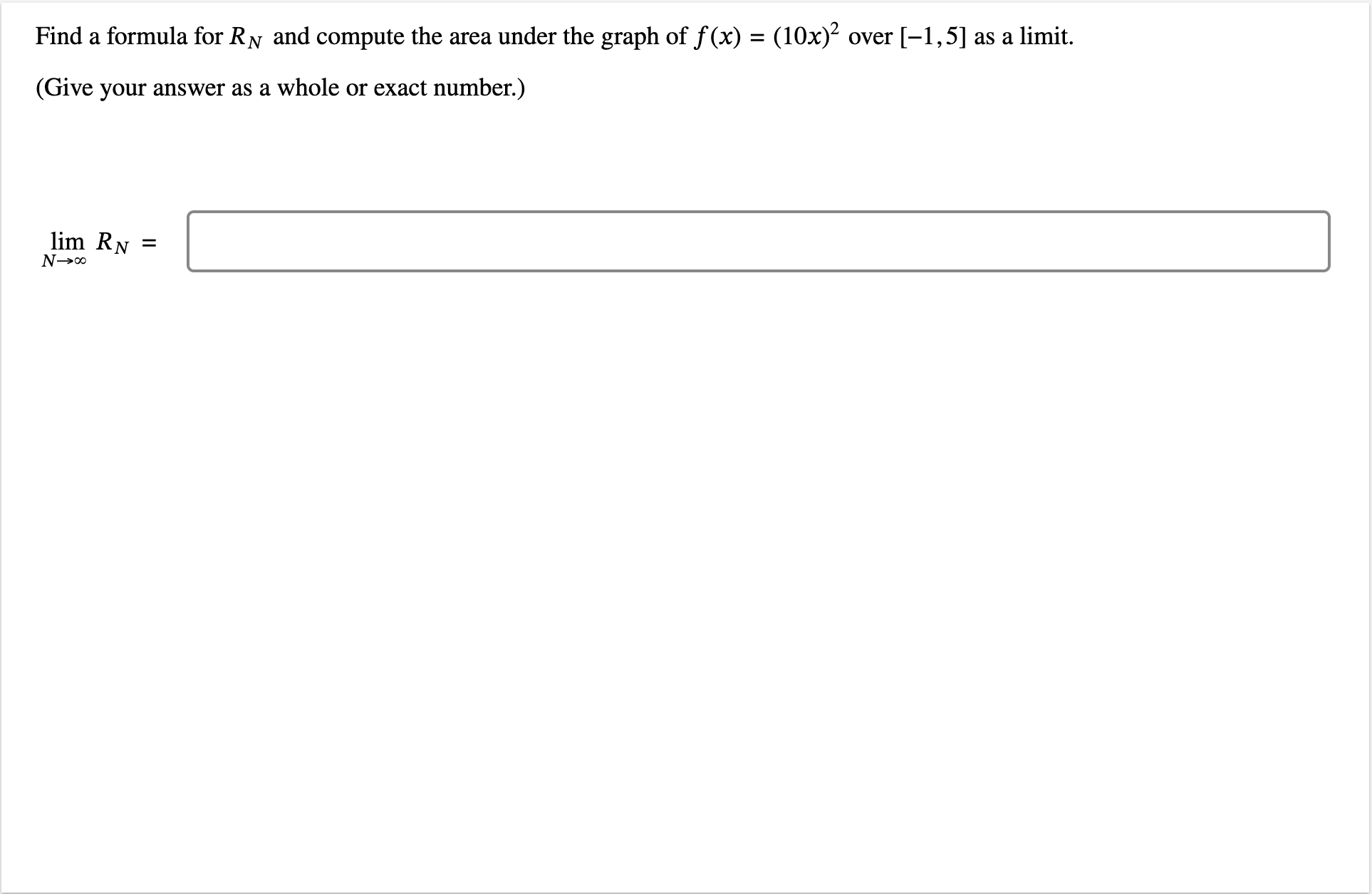 Solved Find a formula for RN and compute the area under the | Chegg.com