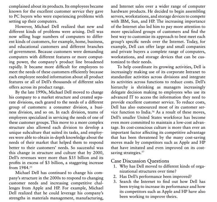 Solved Strategy Implementation at Dell Computer Dell | Chegg.com