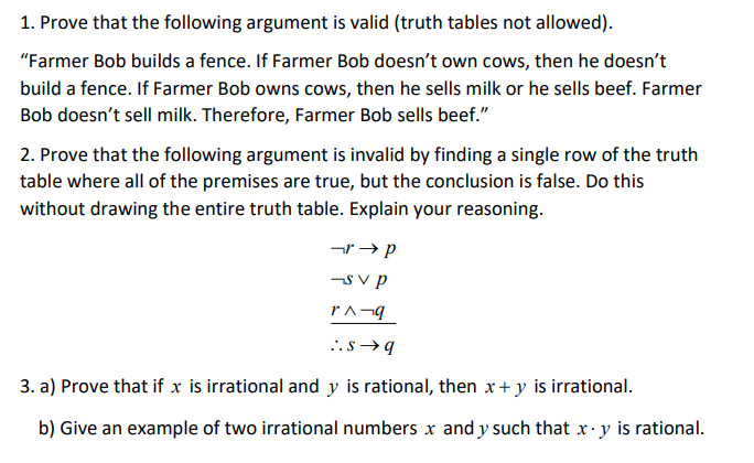 Solved Math Logic Questions I am having trouble | Chegg.com