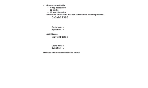 Solved - Given a cache that is: - 4-way associative - 32 | Chegg.com