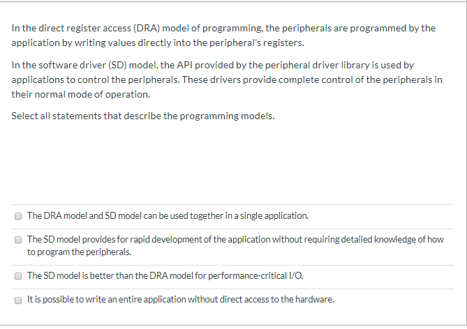Solved In The Direct Register Access Dra Model Of