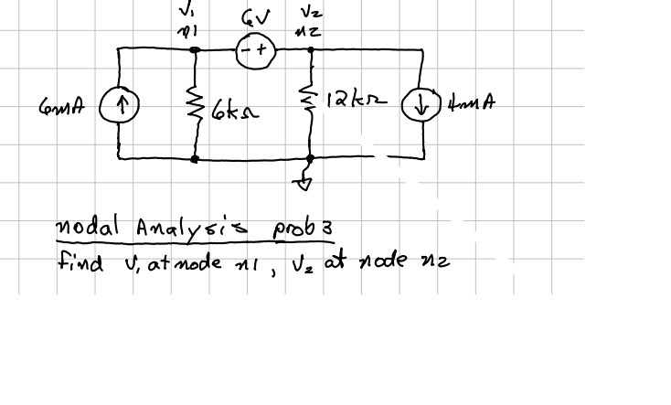 Solved nodal Analysis probs find v1 at node n1,v2 at node n2 | Chegg.com