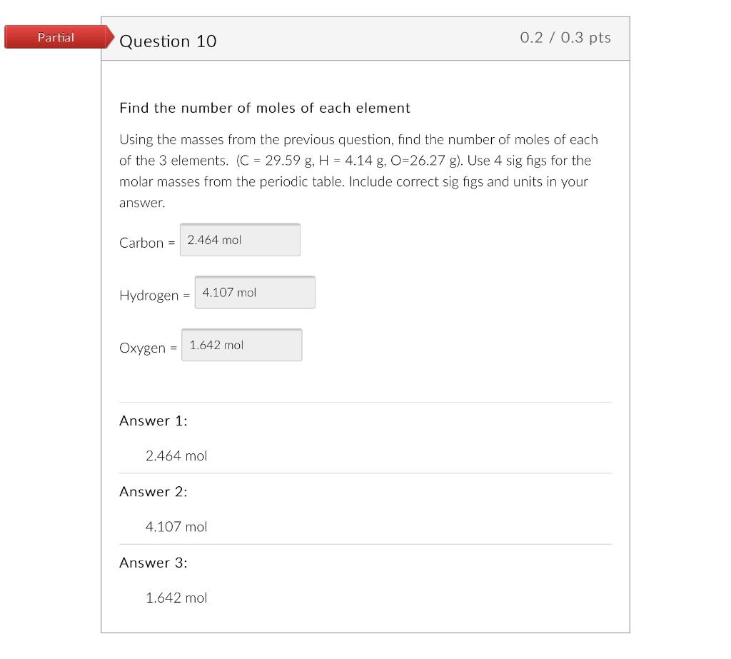 Solved Partial Question 10 0.2 / 0.3 pts Find the number of | Chegg.com