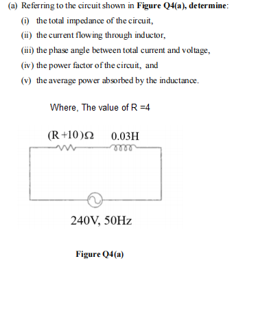 Solved (a) Referring to the circuit shown in Figure Q4(a), | Chegg.com