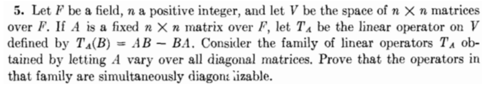 Solved Let F be ﻿a field, n ﻿a positive integer, and let | Chegg.com