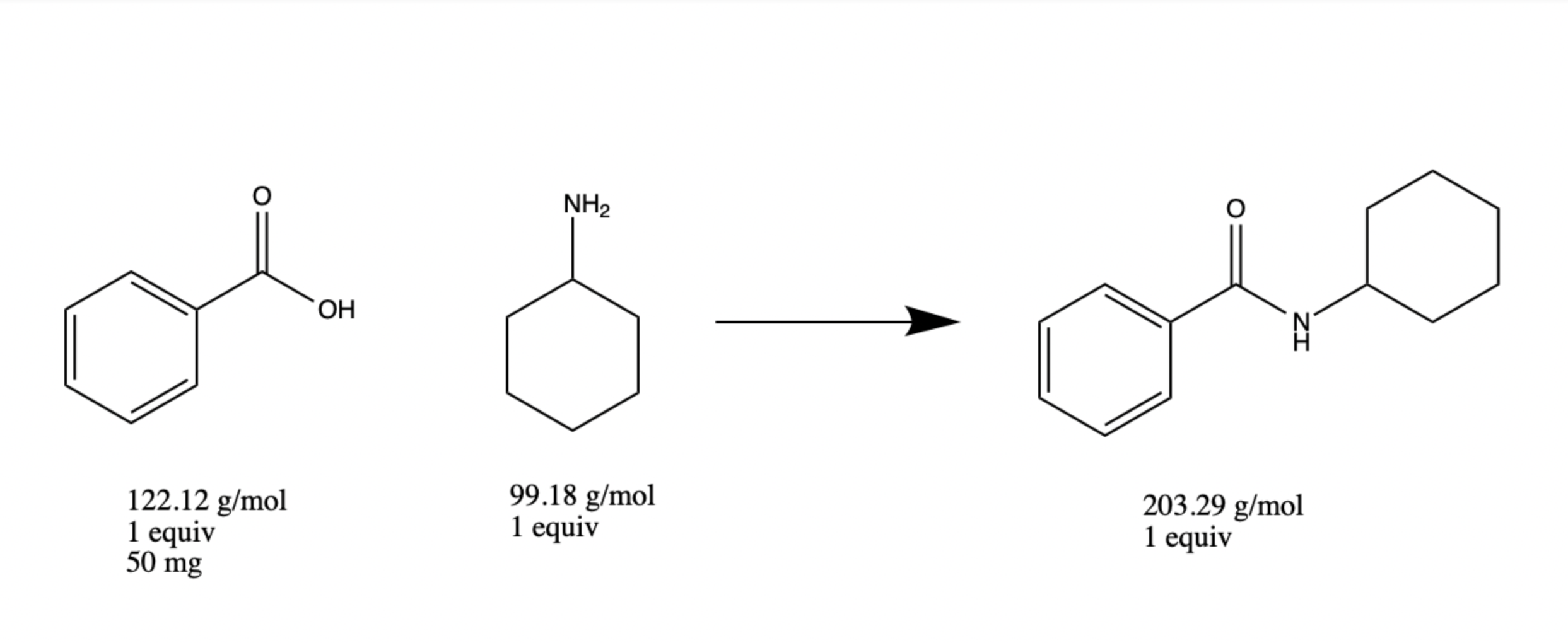 Solved 1. Calculate the mass needed for the cyclohexylamine | Chegg.com