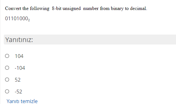 Solved Convert the following 8-bit unsigned number from | Chegg.com