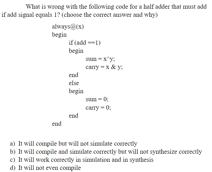 Solved What is wrong with the following code for a half | Chegg.com