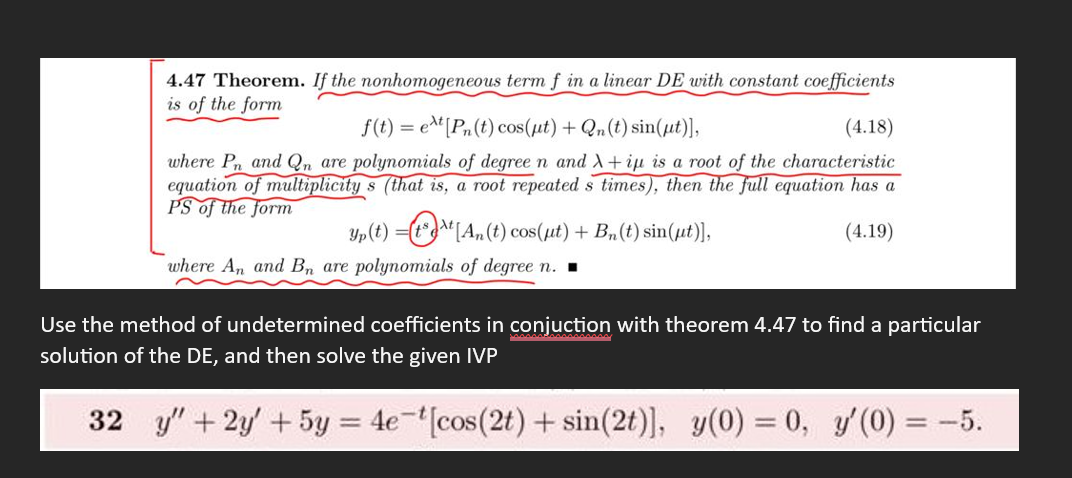 Solved 4.47 ﻿Theorem. If the nonhomogeneous term f ﻿in a | Chegg.com