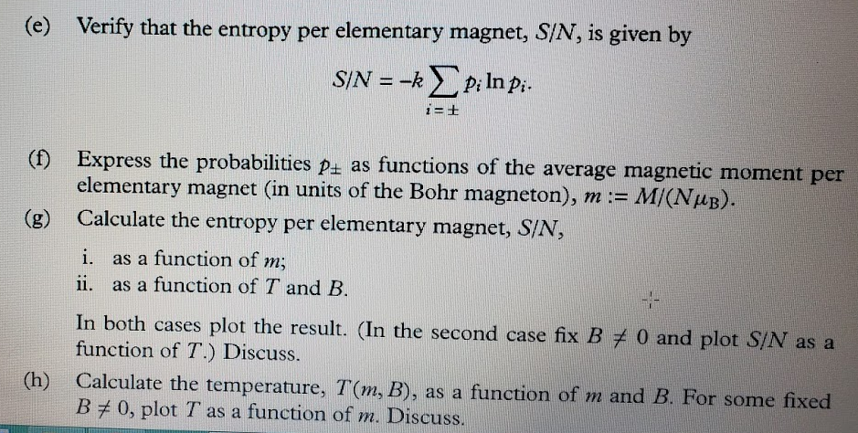 Solved Consider the paramagnetic salt described in Section | Chegg.com