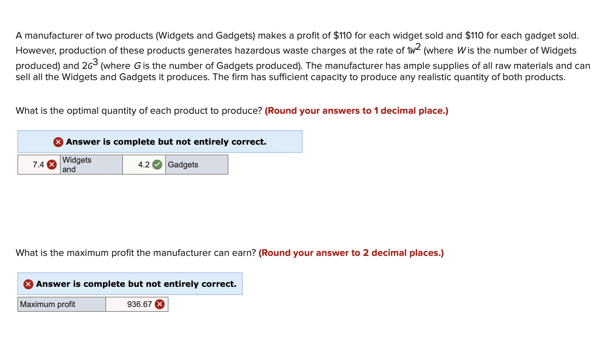 Solved A manufacturer of two products (Widgets and Gadgets) | Chegg.com