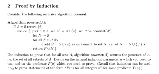Solved 2 Proof By Induction Consider The Following Recursive