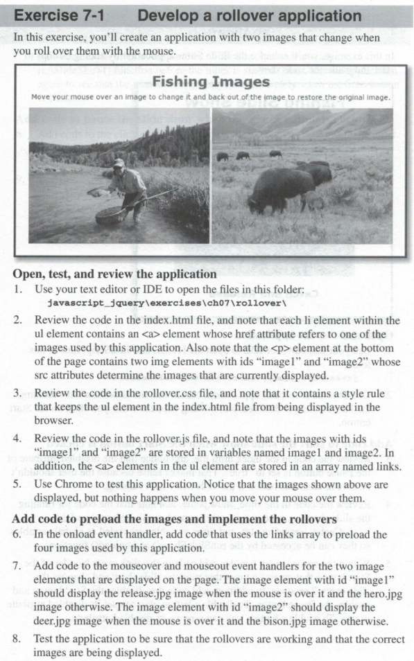 Exercise 7-1 Develop a rollover application In this | Chegg.com