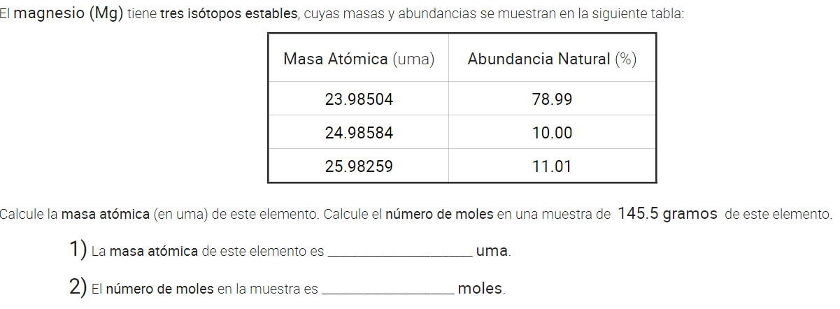 Solved :Calculate the atomic mass (in amu) of this element. | Chegg.com