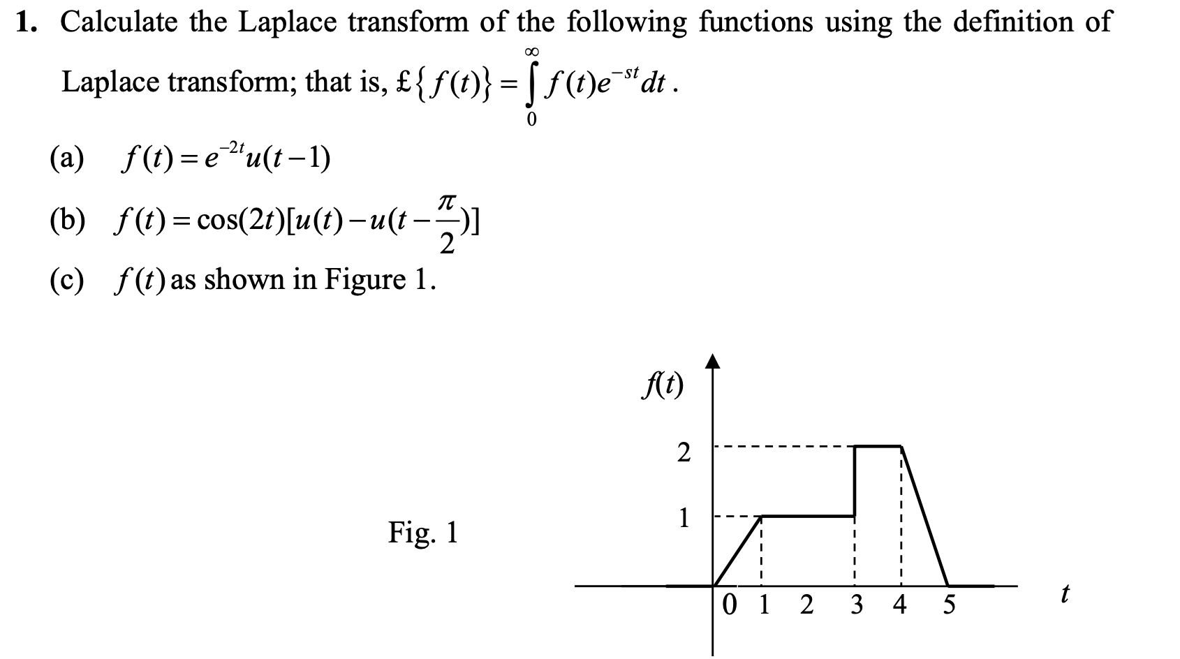 Solved Calculate the Laplace transform of the following | Chegg.com